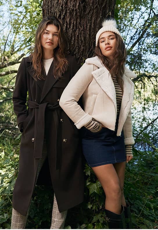 Willow Trench Style Coat Brown Check - Dotti Online