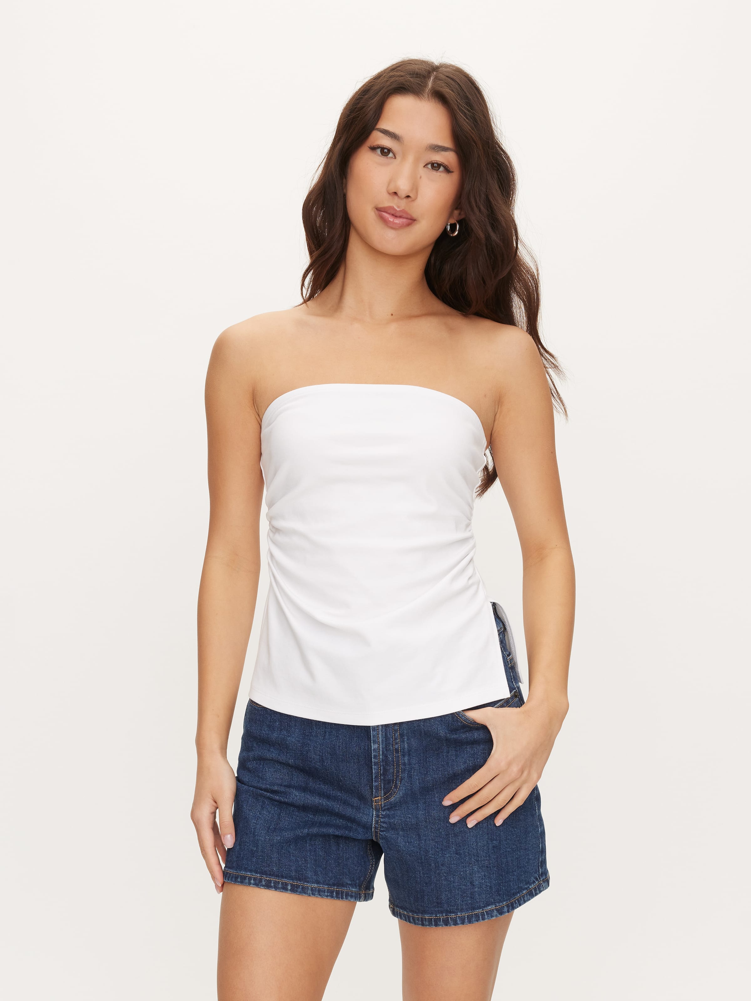 Longline Strapless Top White - Dotti Online