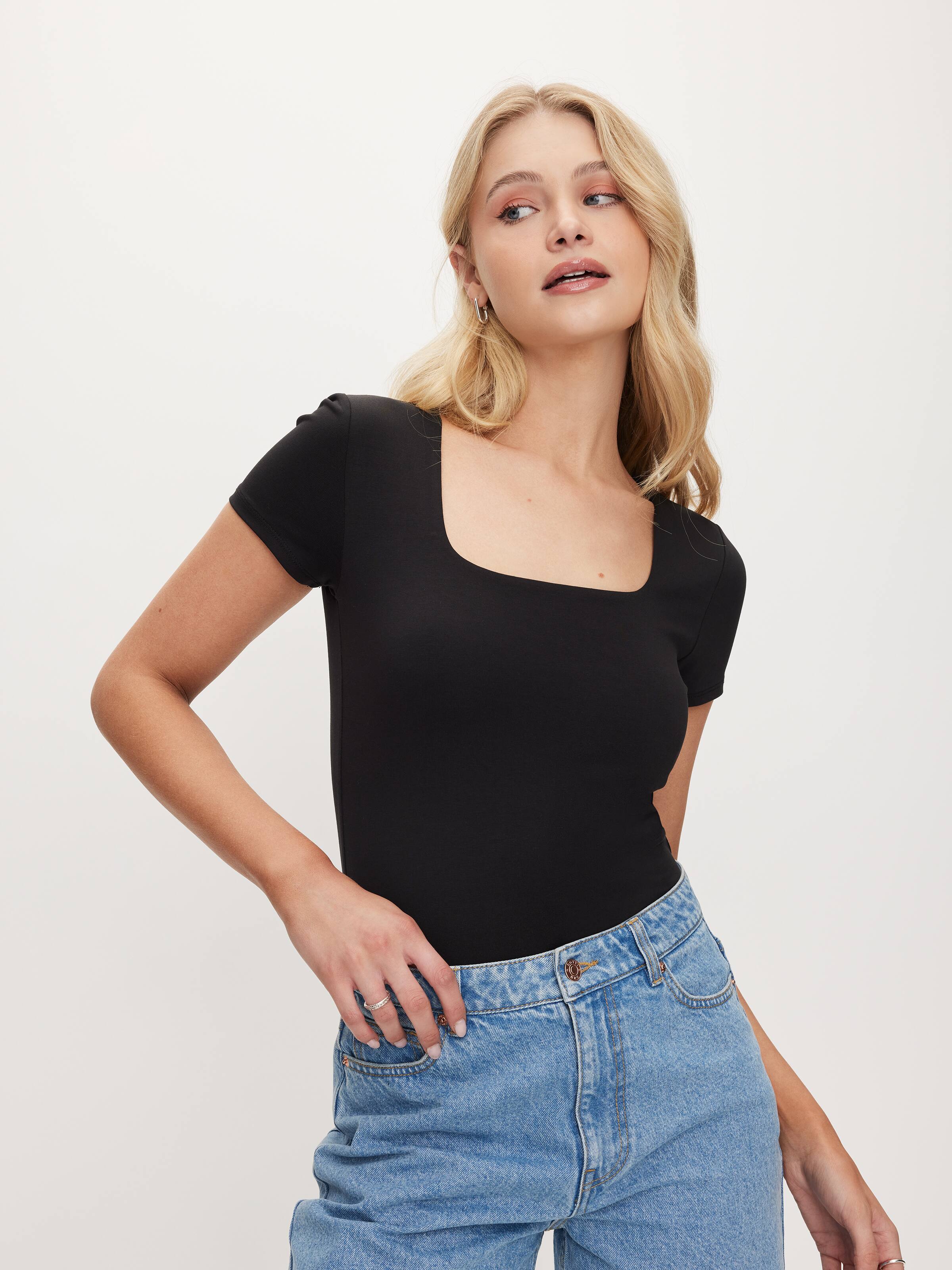 Square Neck Tee - Dotti Online
