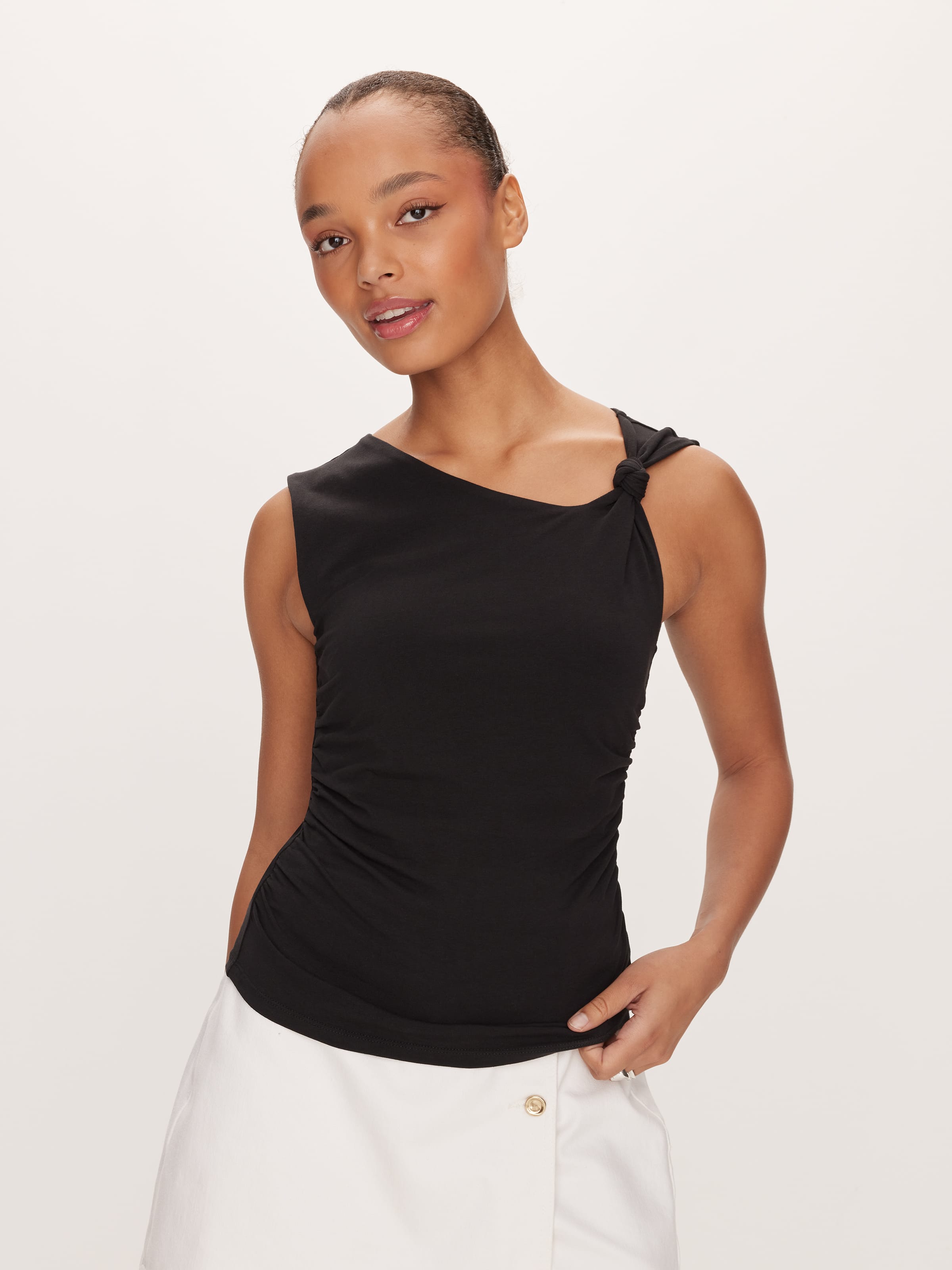 V Twist Shoulder Tank - Dotti Online
