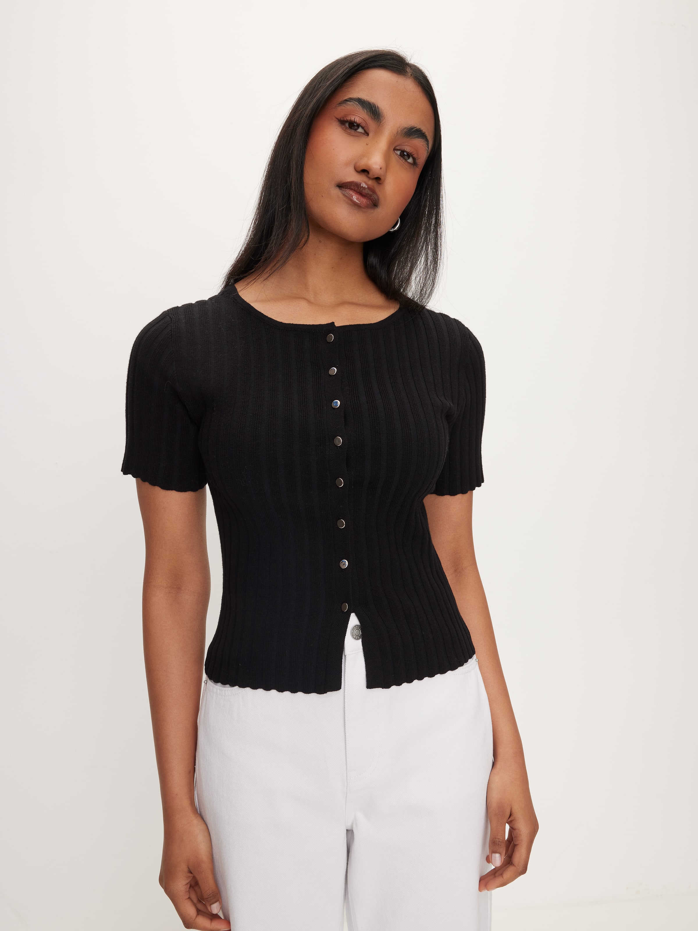Hazel Button Down Short Sleeve Top - Dotti Online