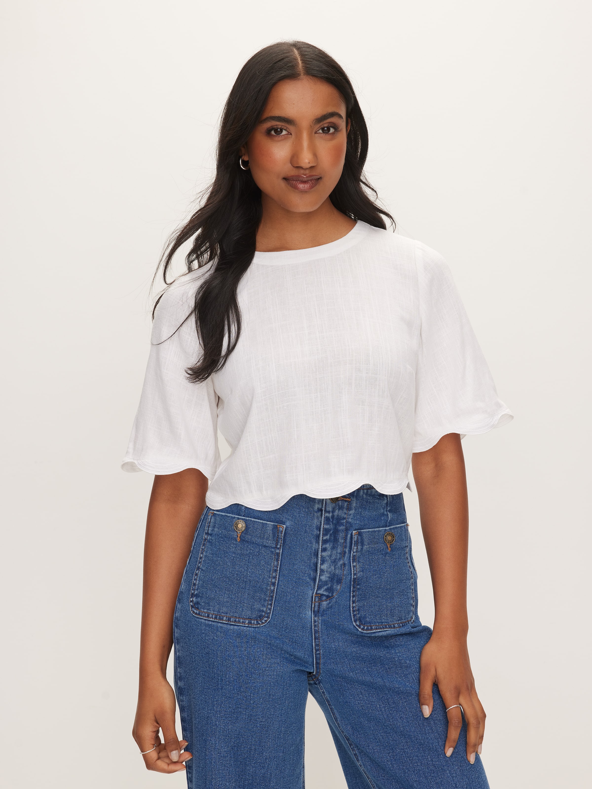 Wave Boxy Tee White - Dotti Online