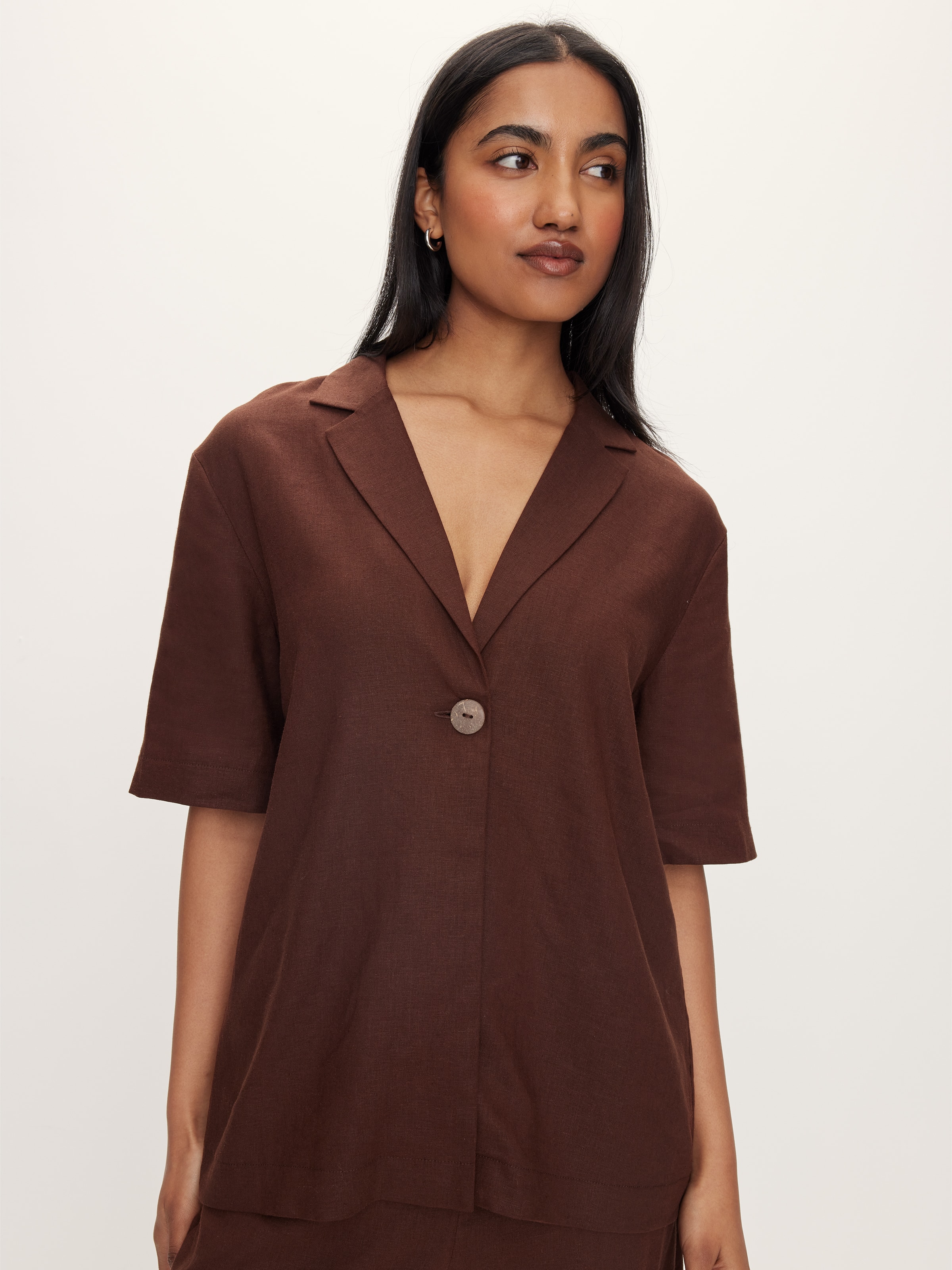 Grayson Statement Shirt Chocolate - Dotti Online