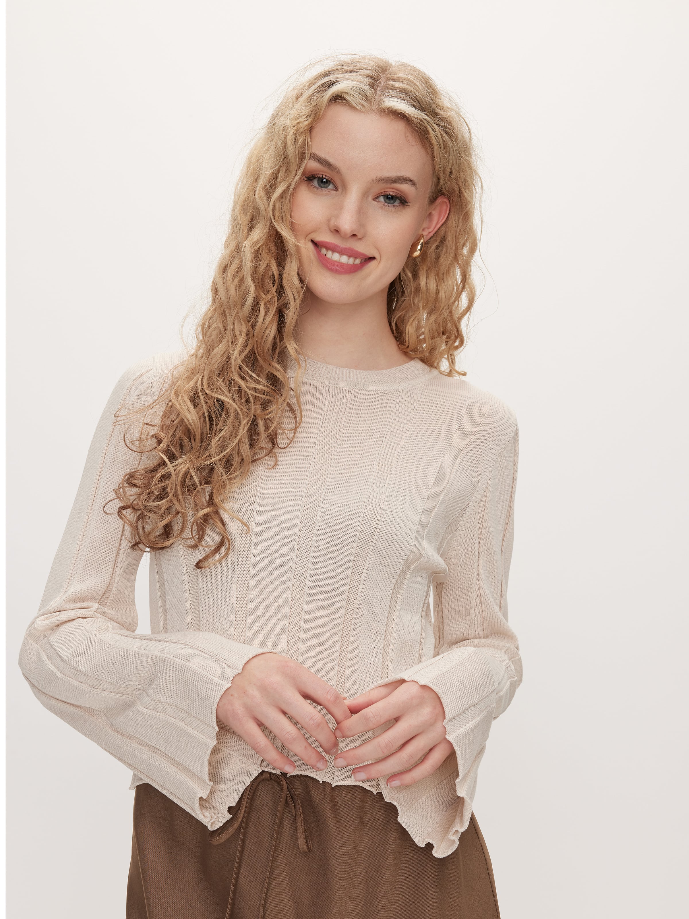 Alena Bell Sleeve Knit - Dotti Online