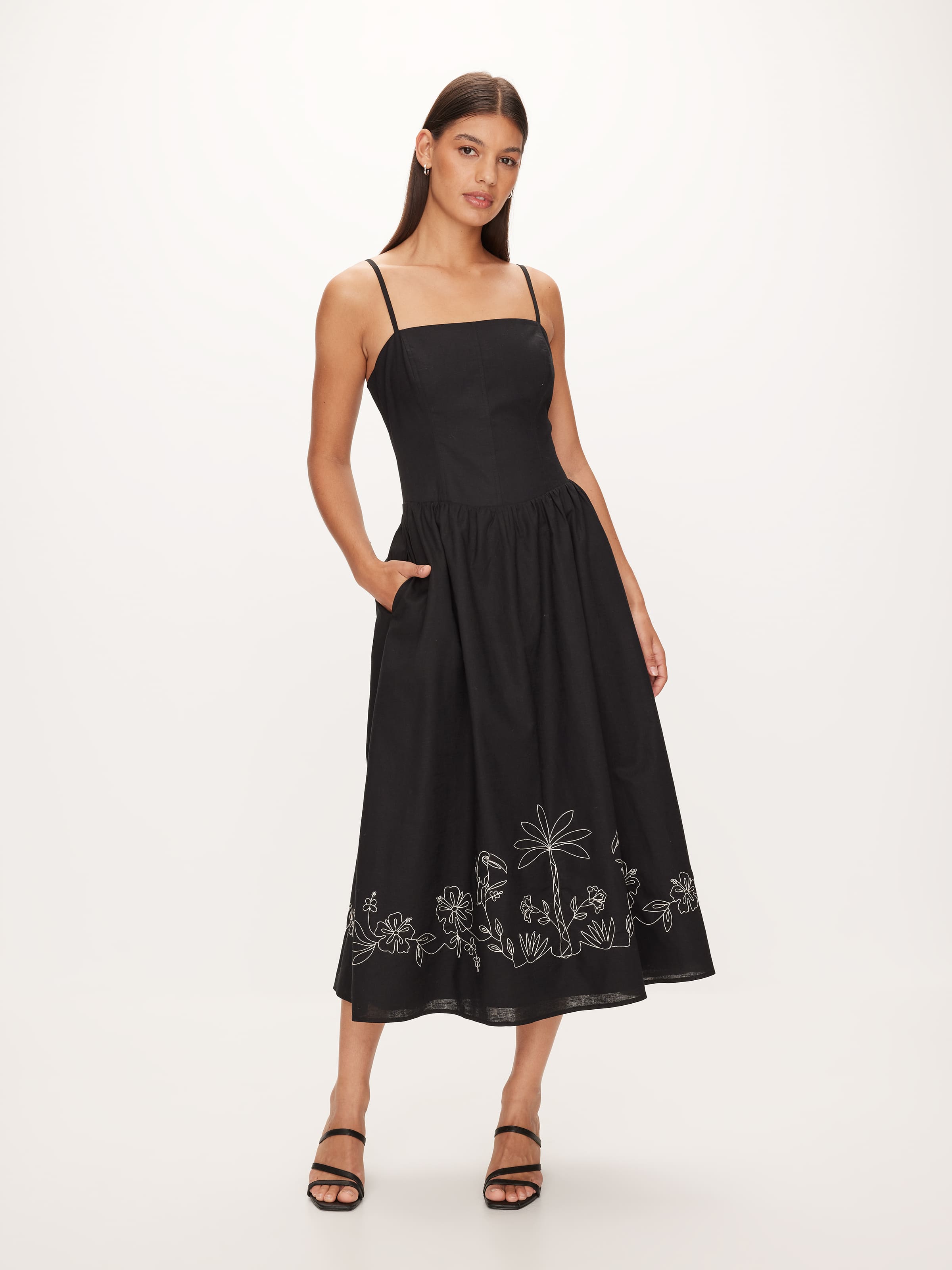 Tilly Corset Midi Dress Black - Dotti Online