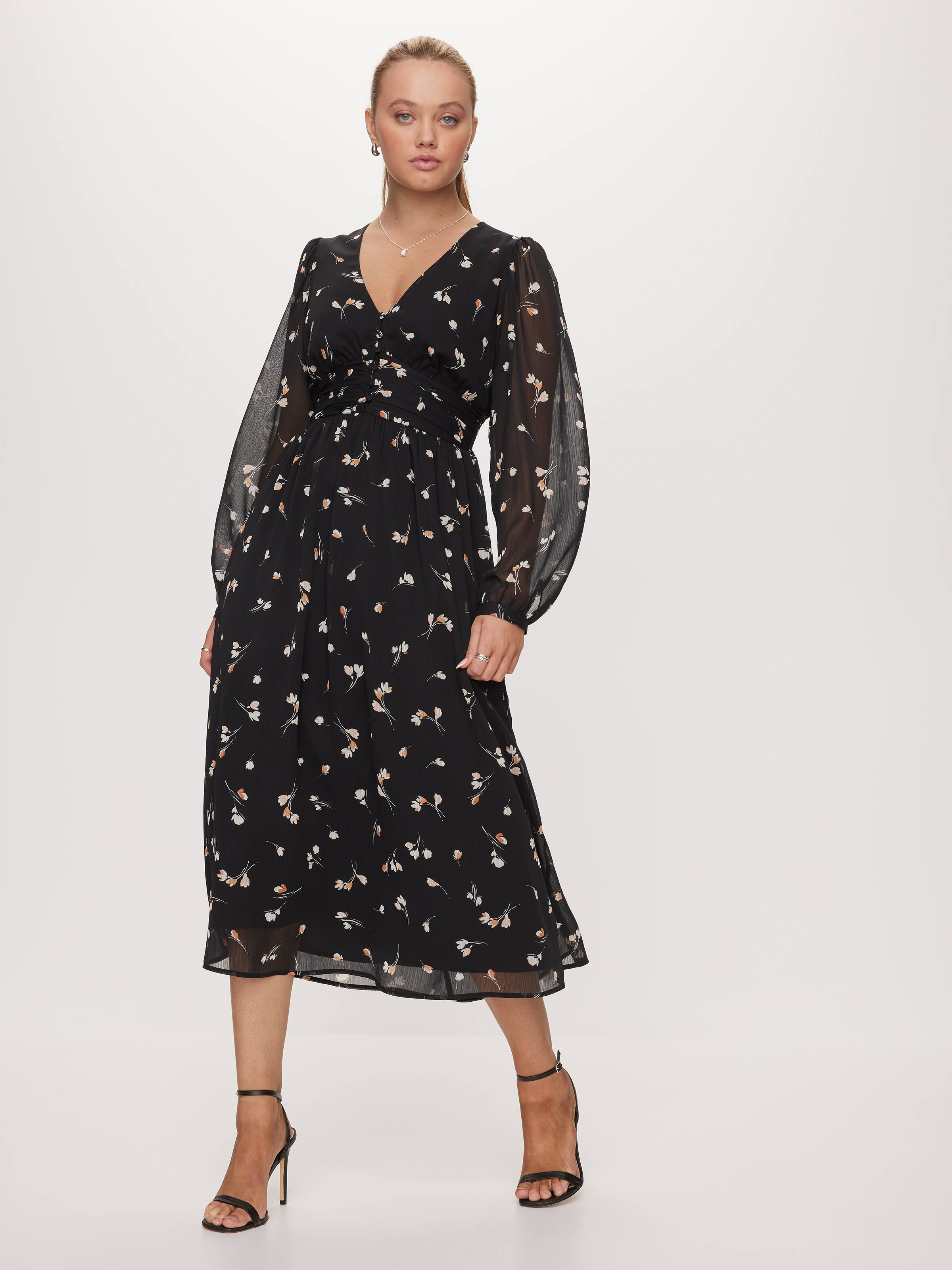 Montana Long Sleeve Midi Dress - Dotti Online