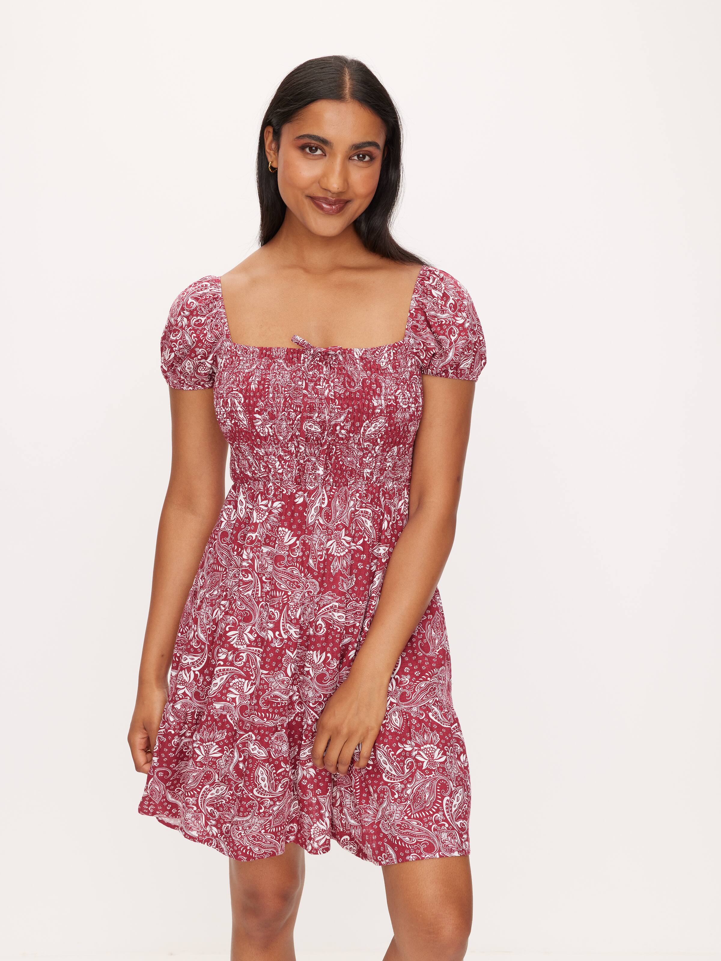 Bethany Mini Dress Burgundy Bandana - Smiggle Online
