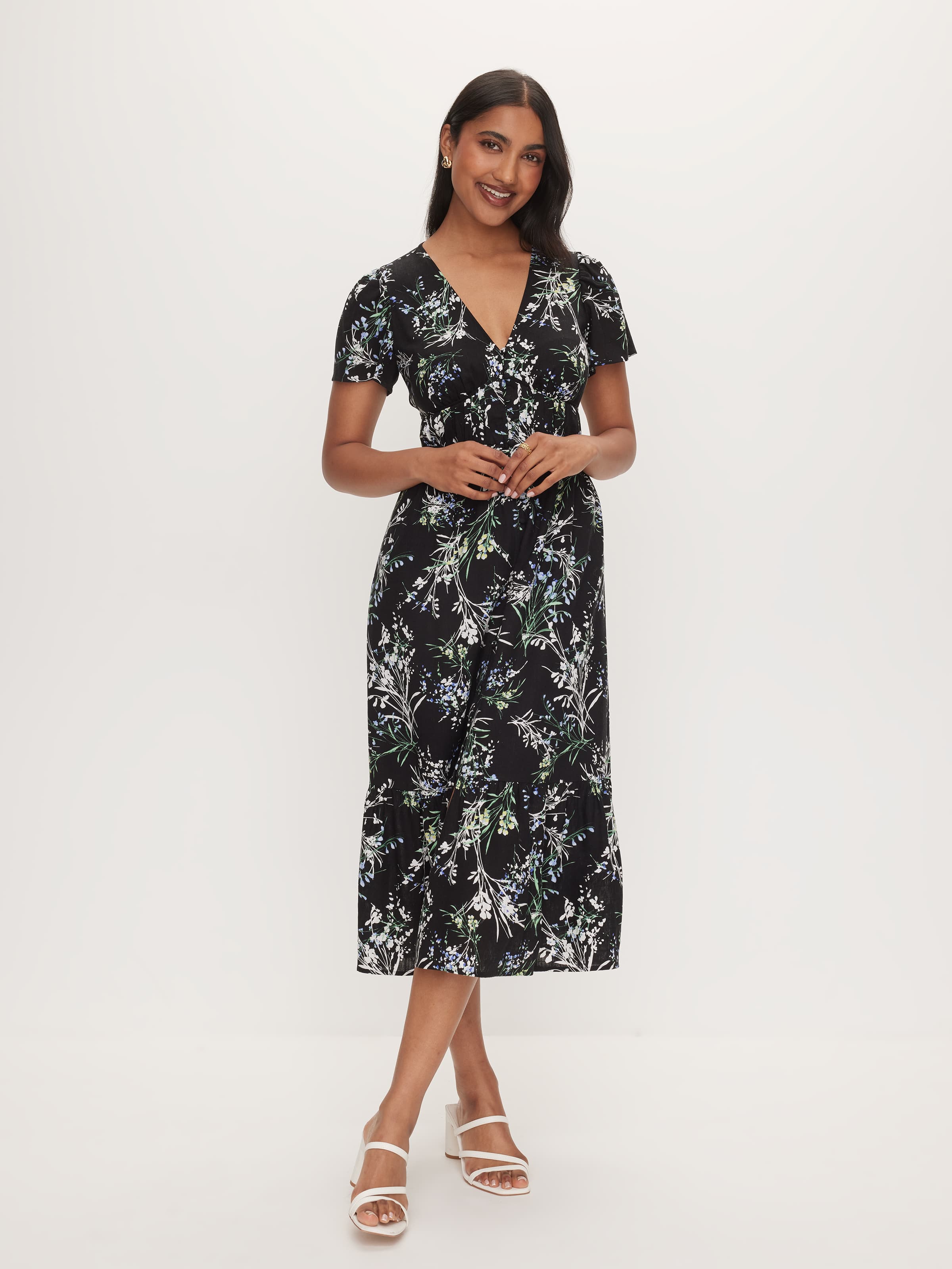 Carla Tiered Midi Dress - Dotti Online