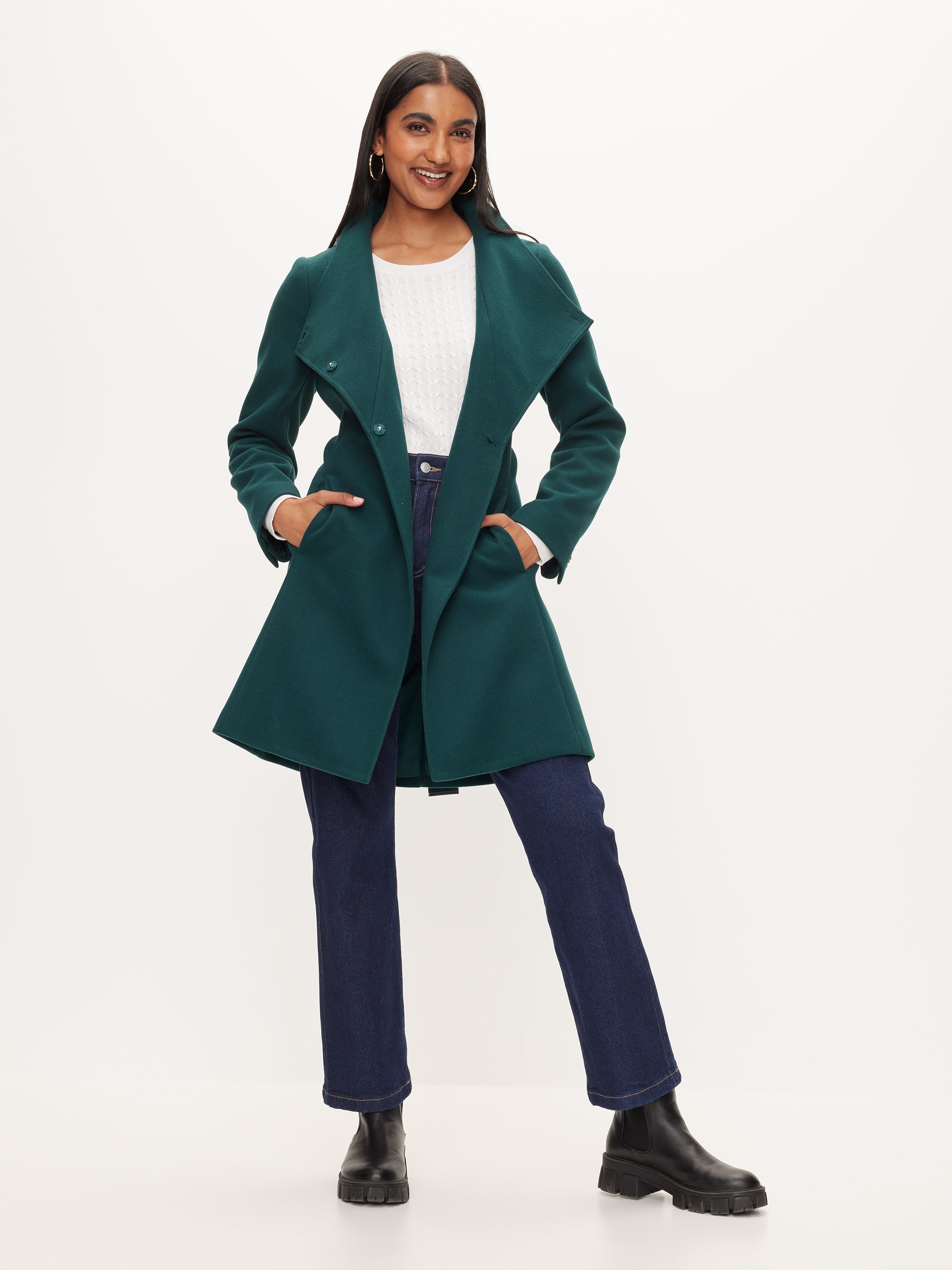 Cleo Funnel Neck Coat - Dotti Online