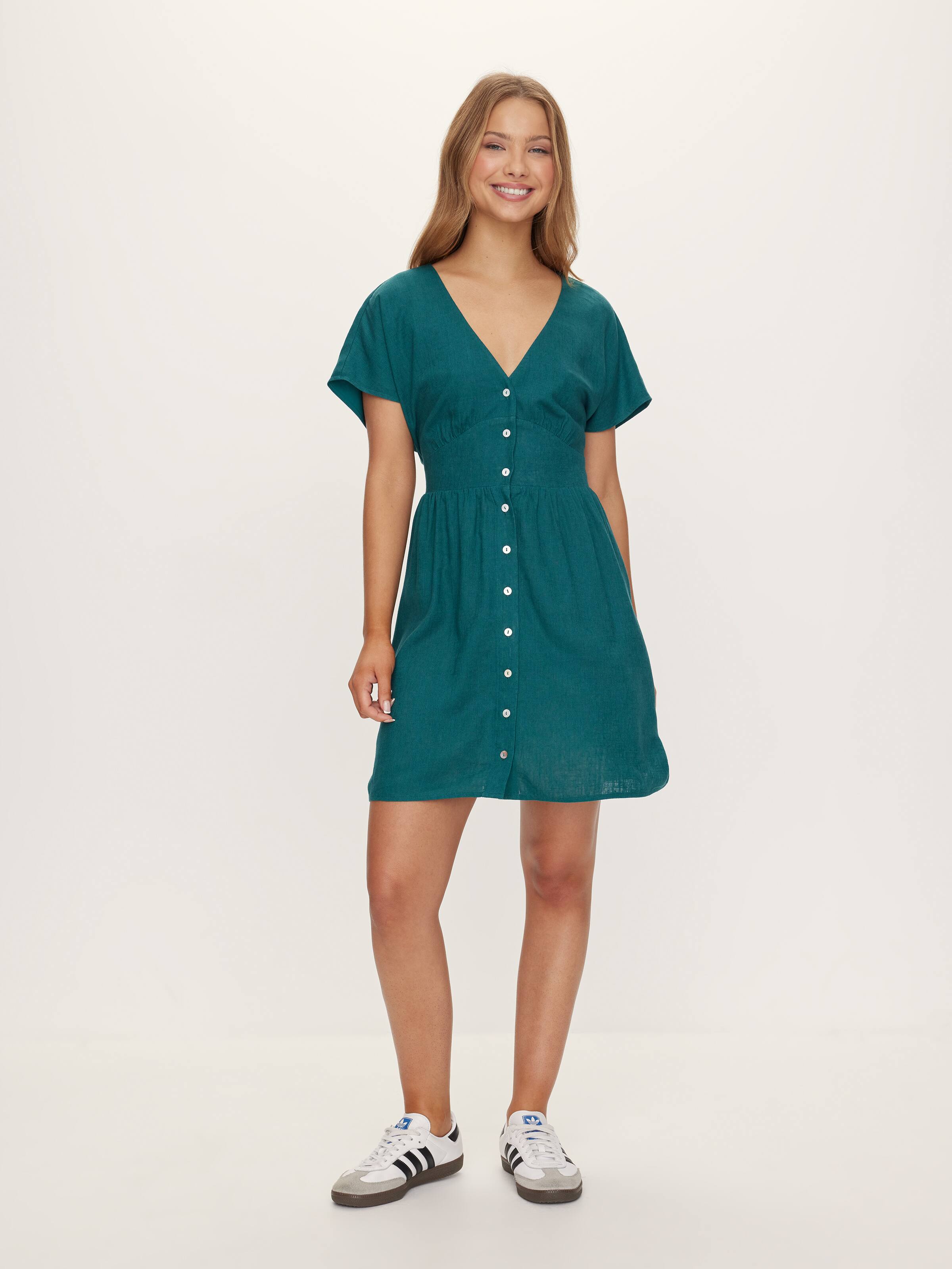 Maddy Mini Dress Teal - Dotti Online