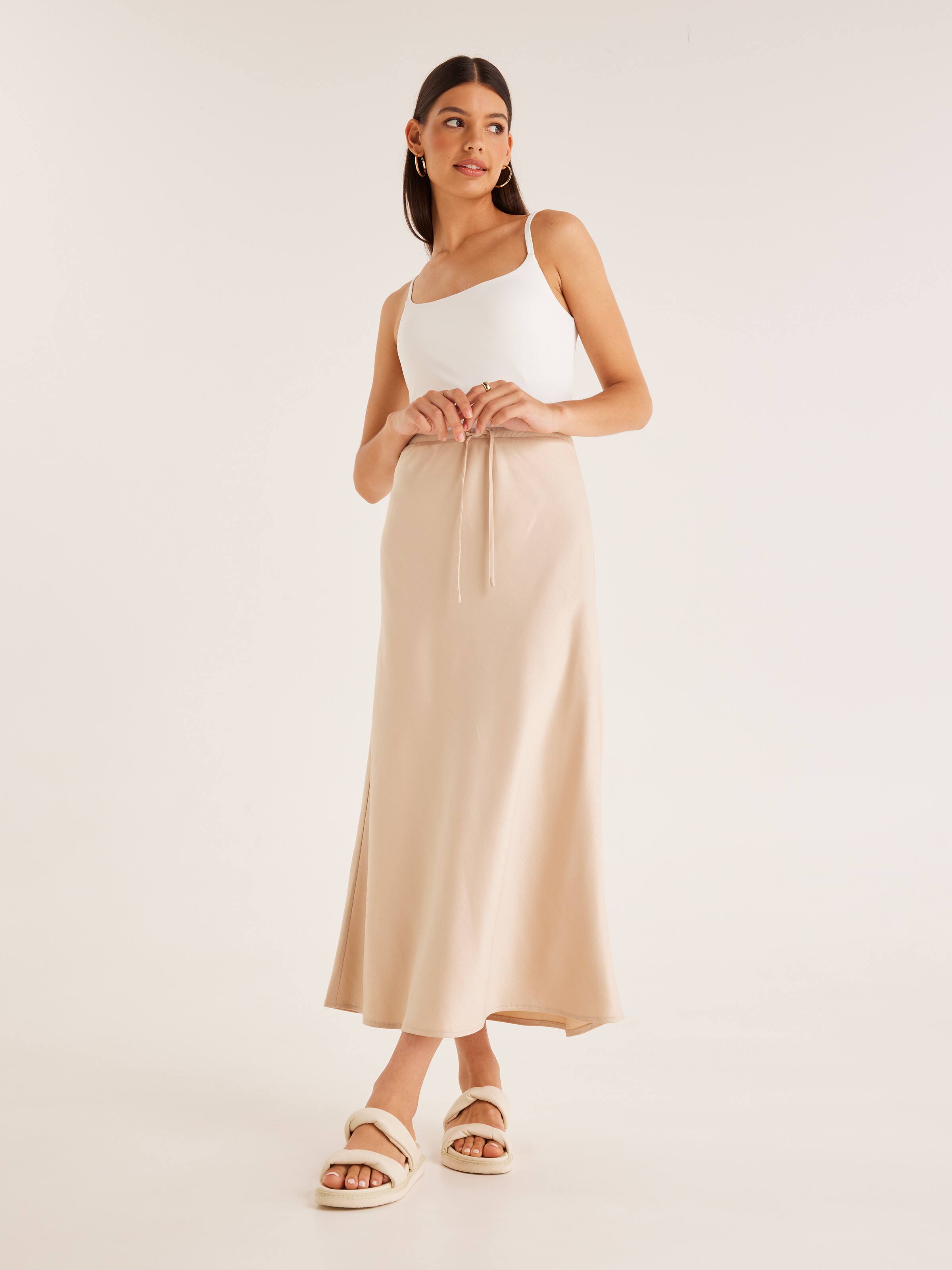Alexia Satin Midi Skirt - Dotti Online