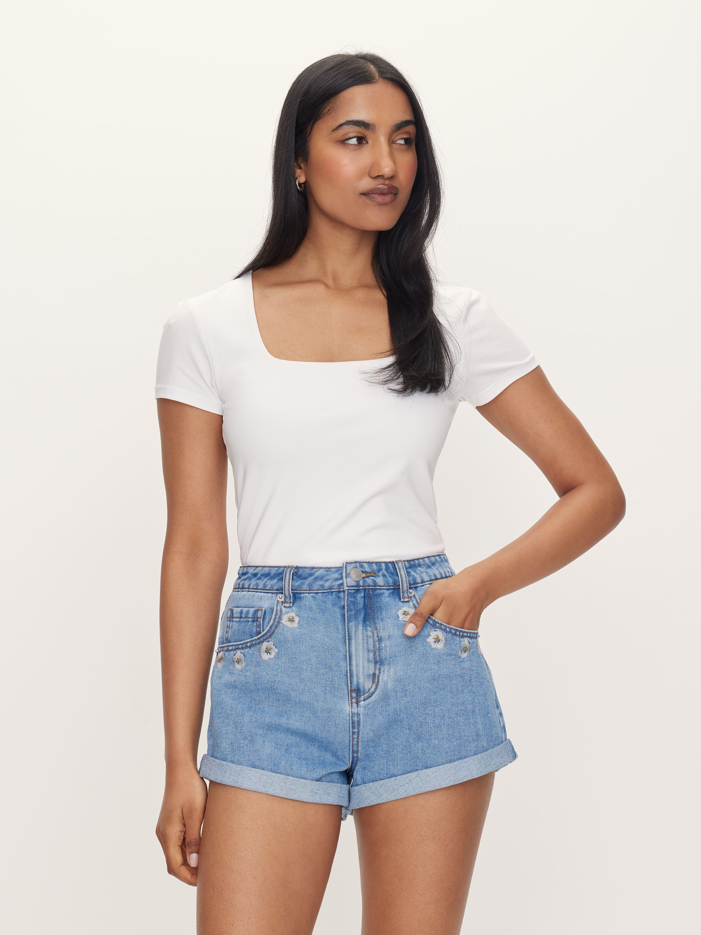 Tate Denim Short Bleach Rolled - Dotti Online