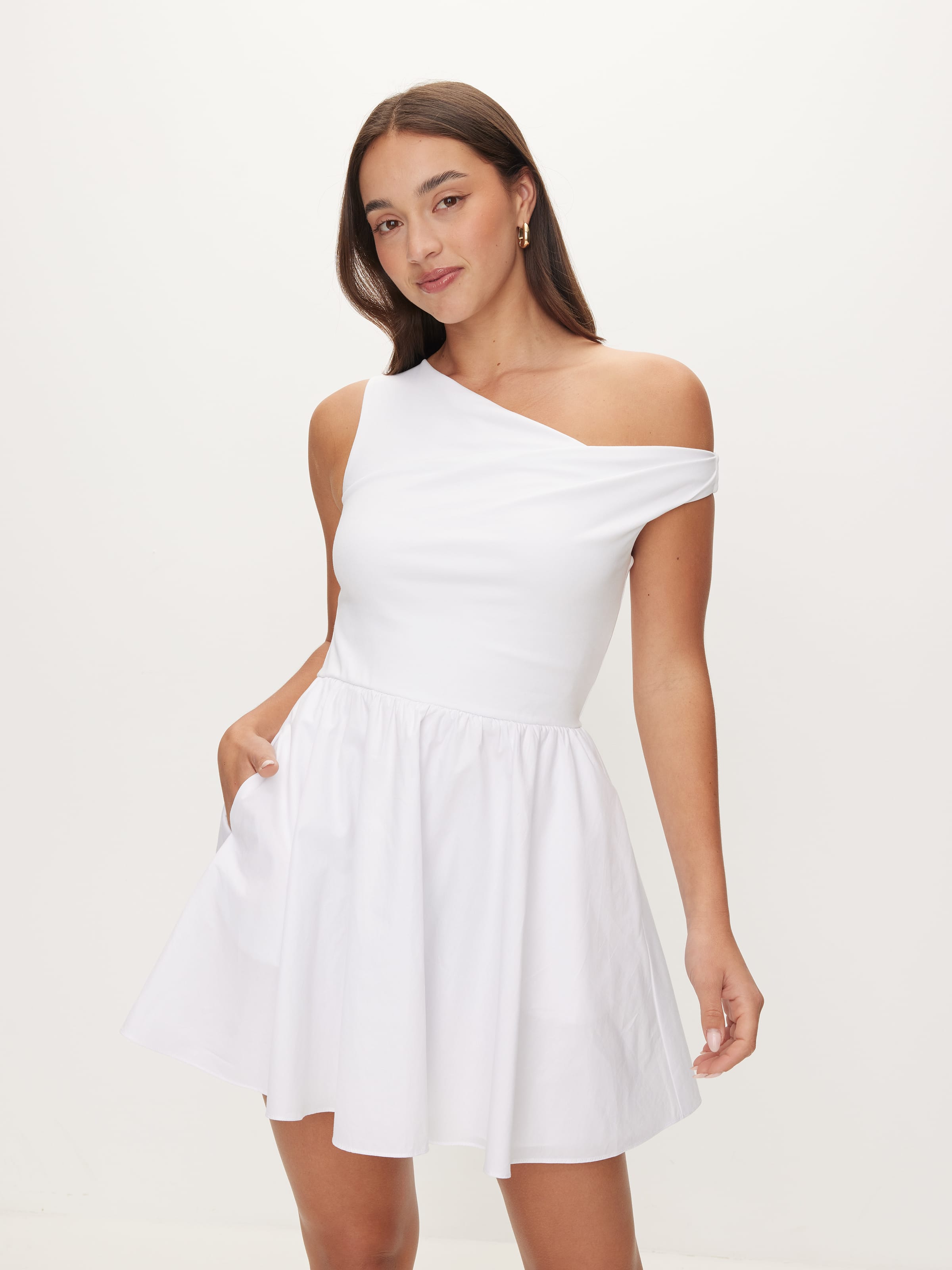 Megan Knit Mini Dress White - Dotti Online