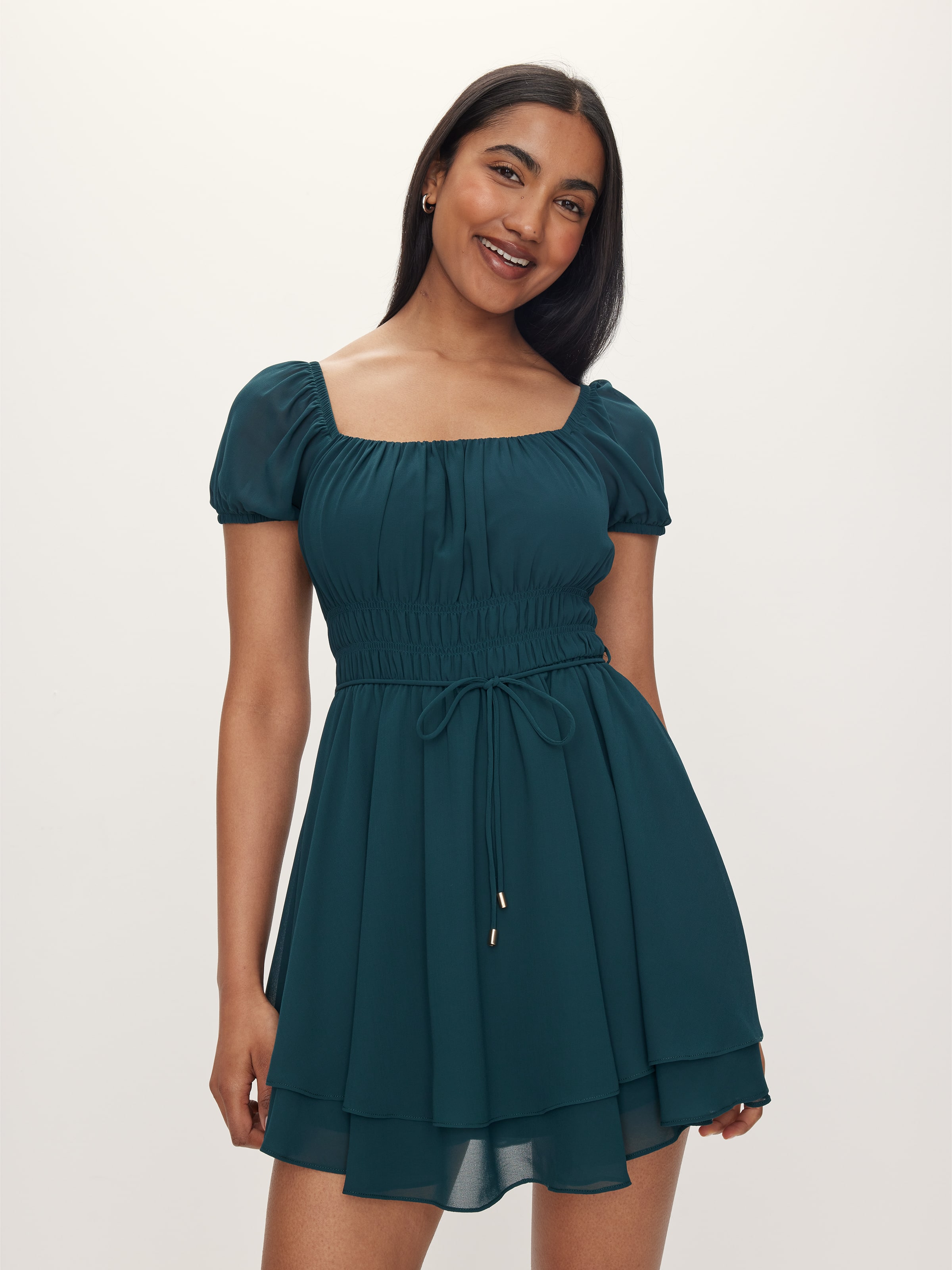 Jacquie Gathered Playsuit Deep Teal - Dotti Online