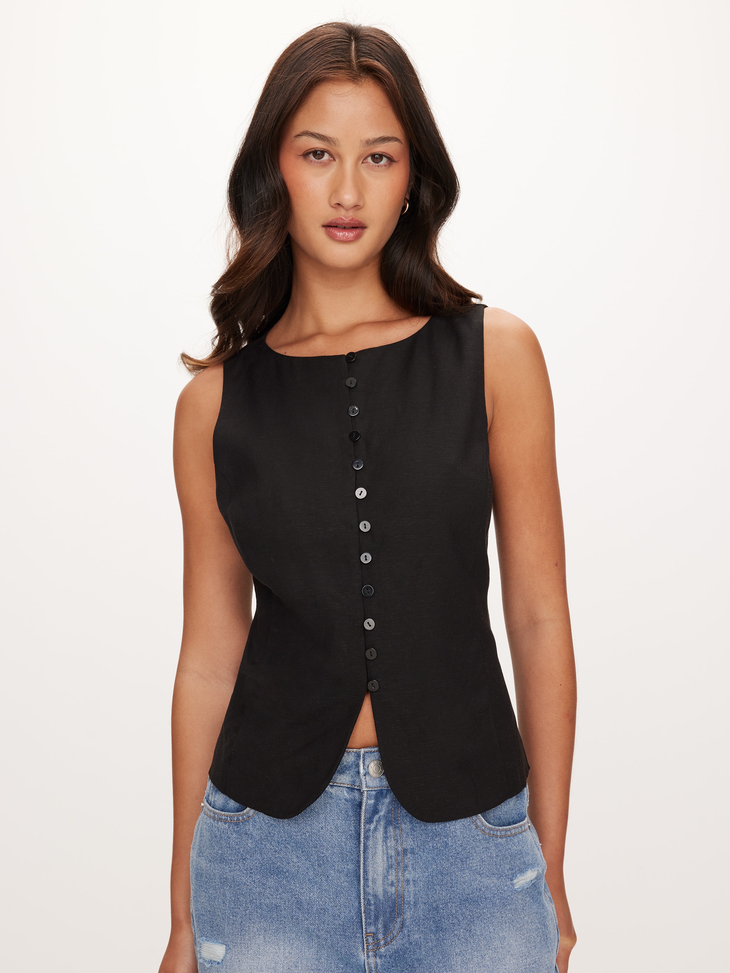 Halle Button Through Vest - Dotti Online