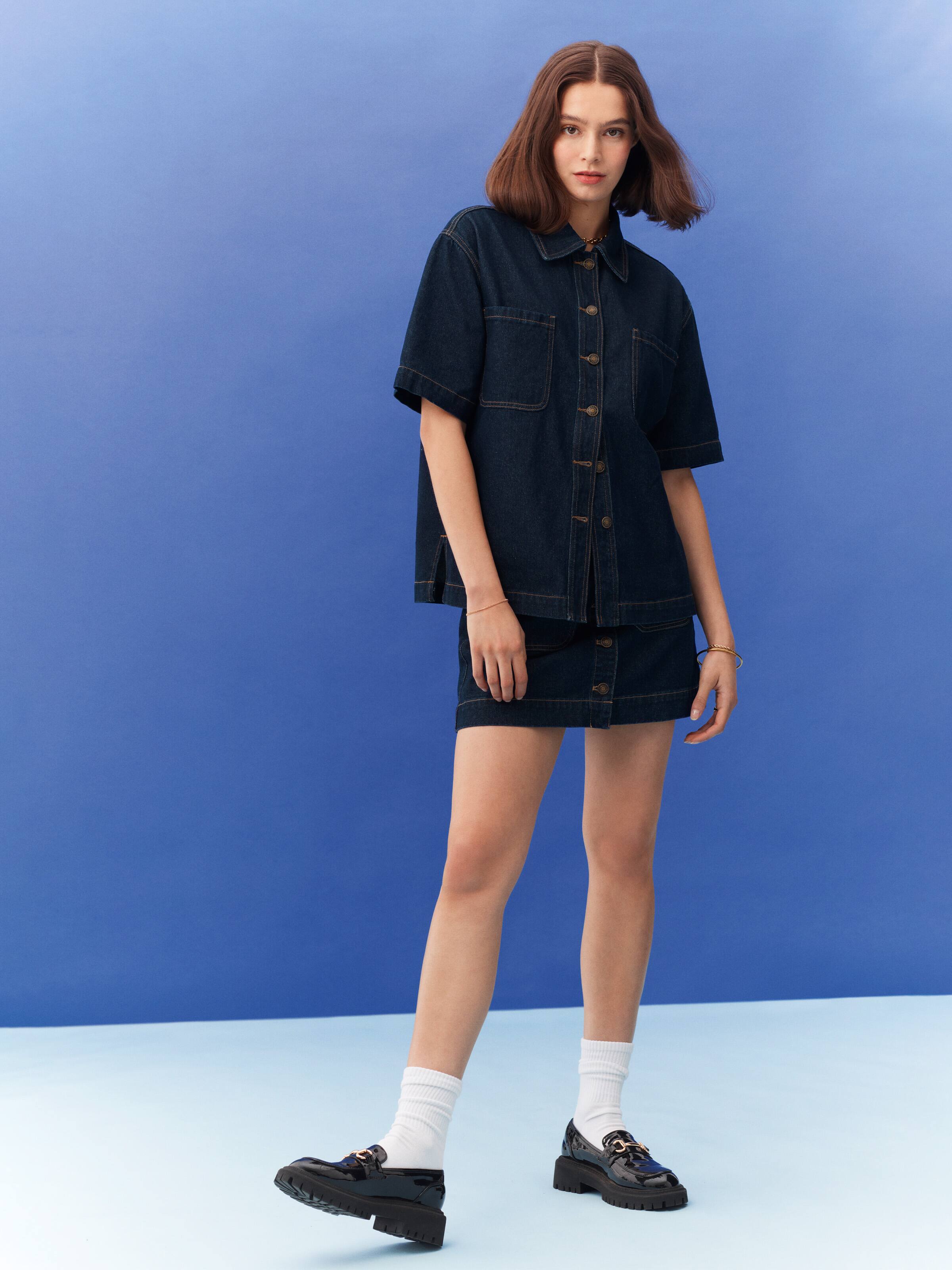 Sydney Denim Shacket Indigo - Dotti Online