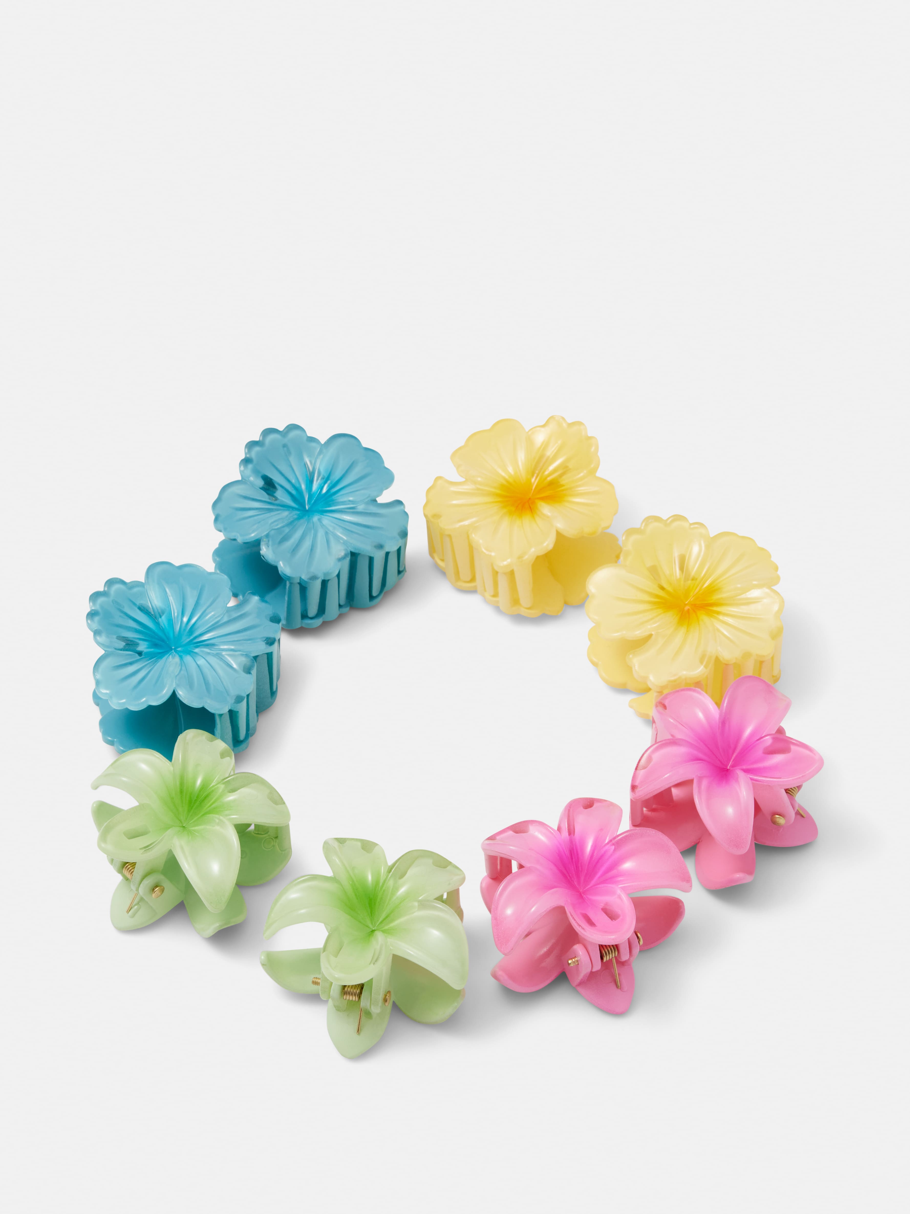 8 Pack Tropical Flower Claws Multi - Dotti Online