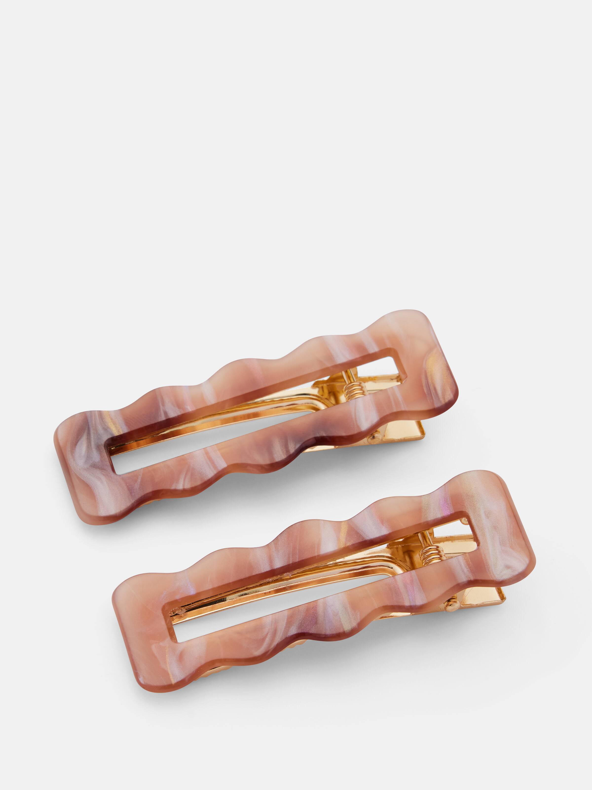 2 Pack Wave Hair Clips Natural - Dotti Online